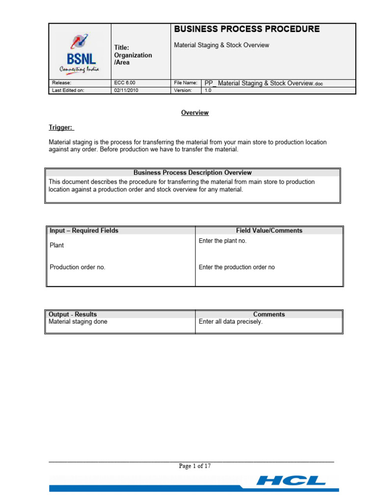 Sap Pp Guide Material Staging | PDF | Software Engineering | Computer ...