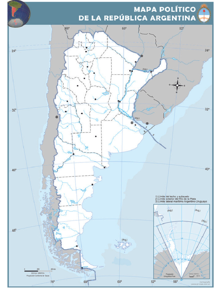 Mapa Politico de La Republica Argentina - A3 | PDF