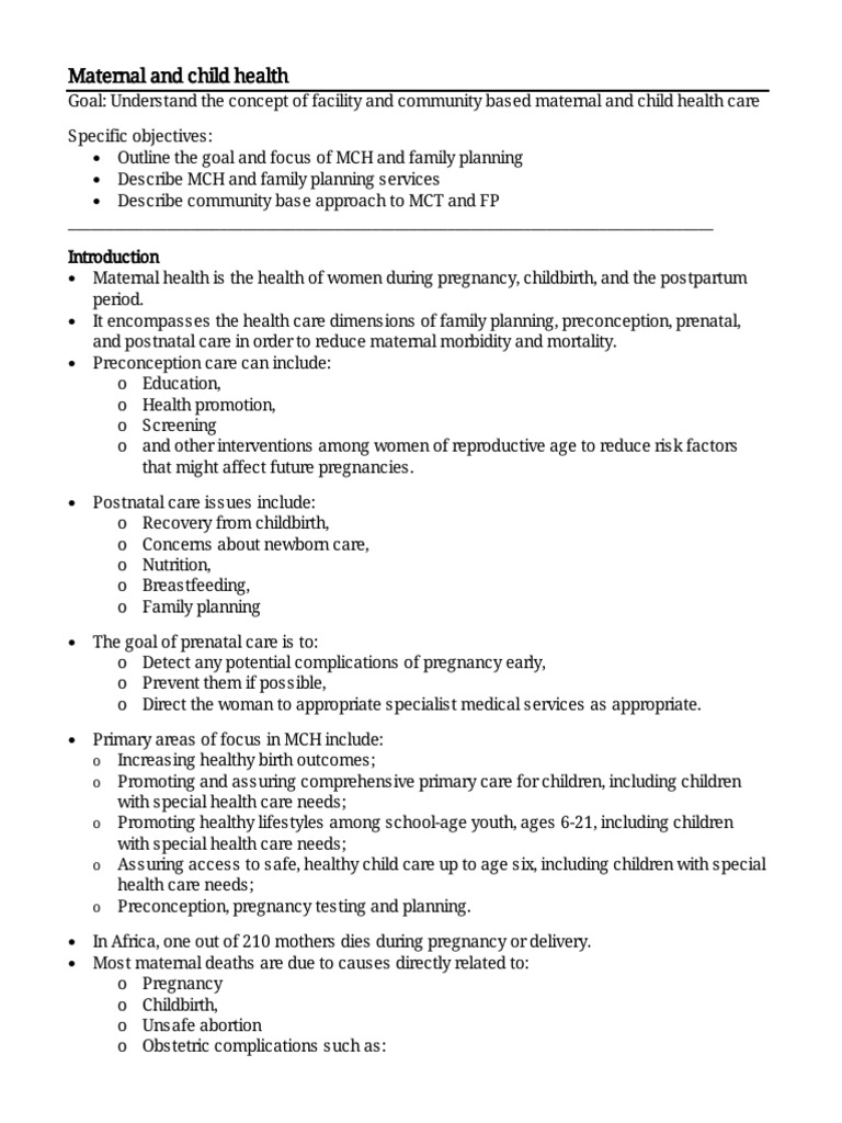 Unit 11 - Maternal and Child Health | PDF | Vaccination | Diseases And ...