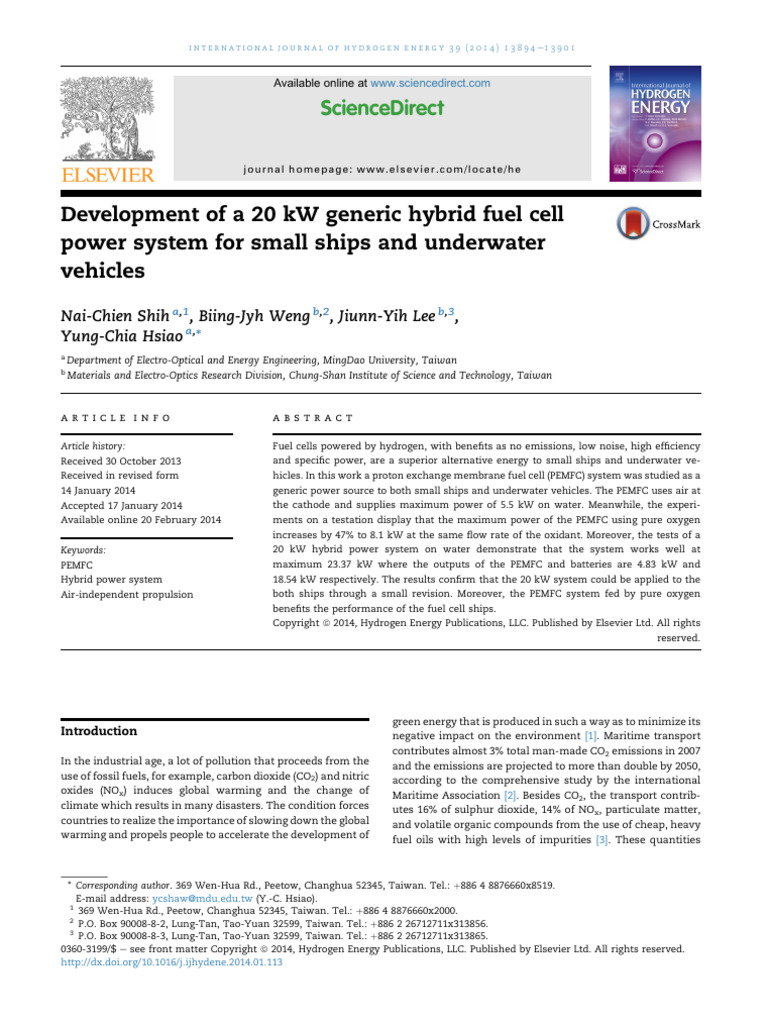 Development of A 20 KW Generic Hybrid Fuel Cell Power System For Small ...