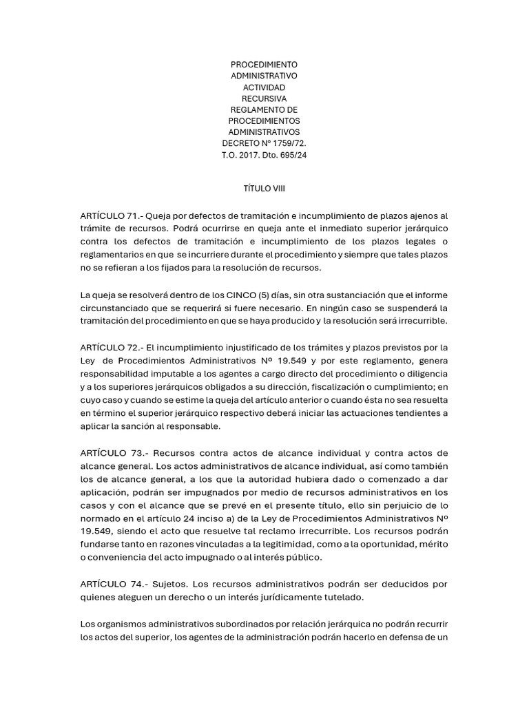 Procedimiento Administrativo Actividad Recursiva | PDF | Jurisdicción ...