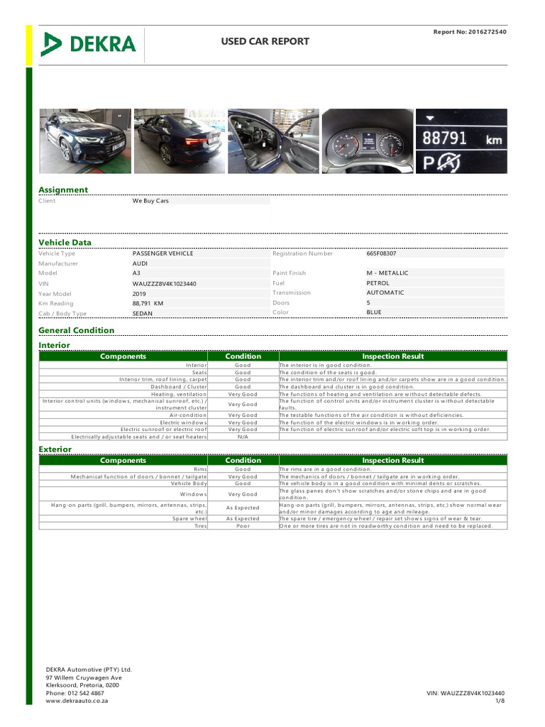 Used Car Report: Assignment | PDF | Manufactured Goods | Vehicle Technology