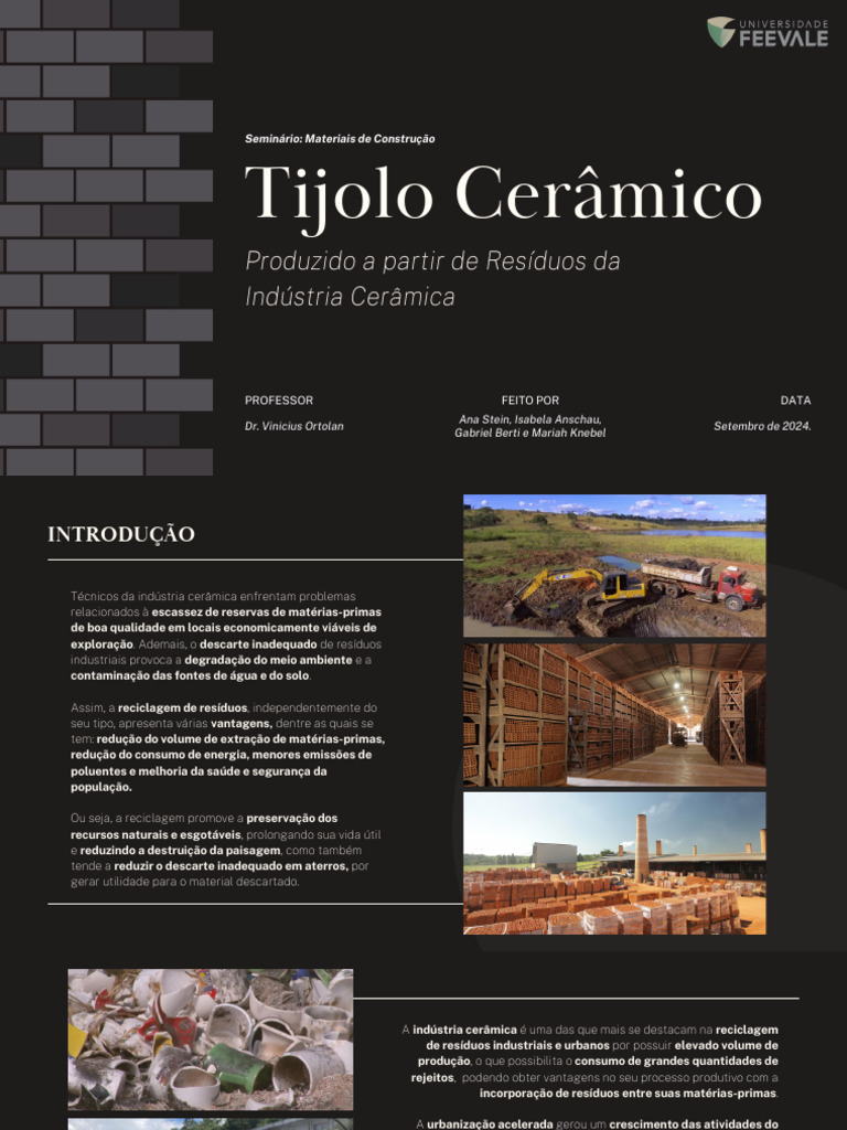 Tijolo Cerâmico | PDF | Desperdício | Tijolo