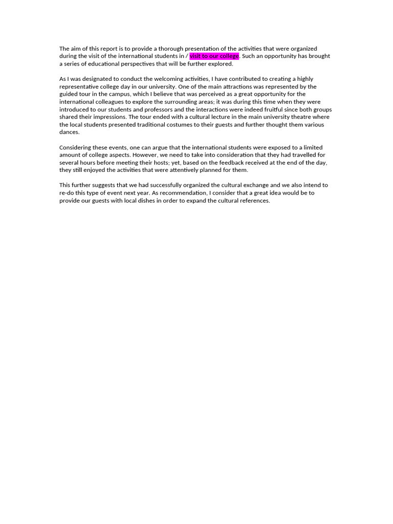 Writing - Report CAE 3 T1 | PDF | Foreign Language Studies