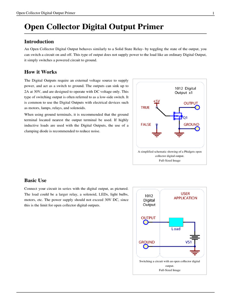 Open Collector Digital Output Primer | PDF | Relay | Switch