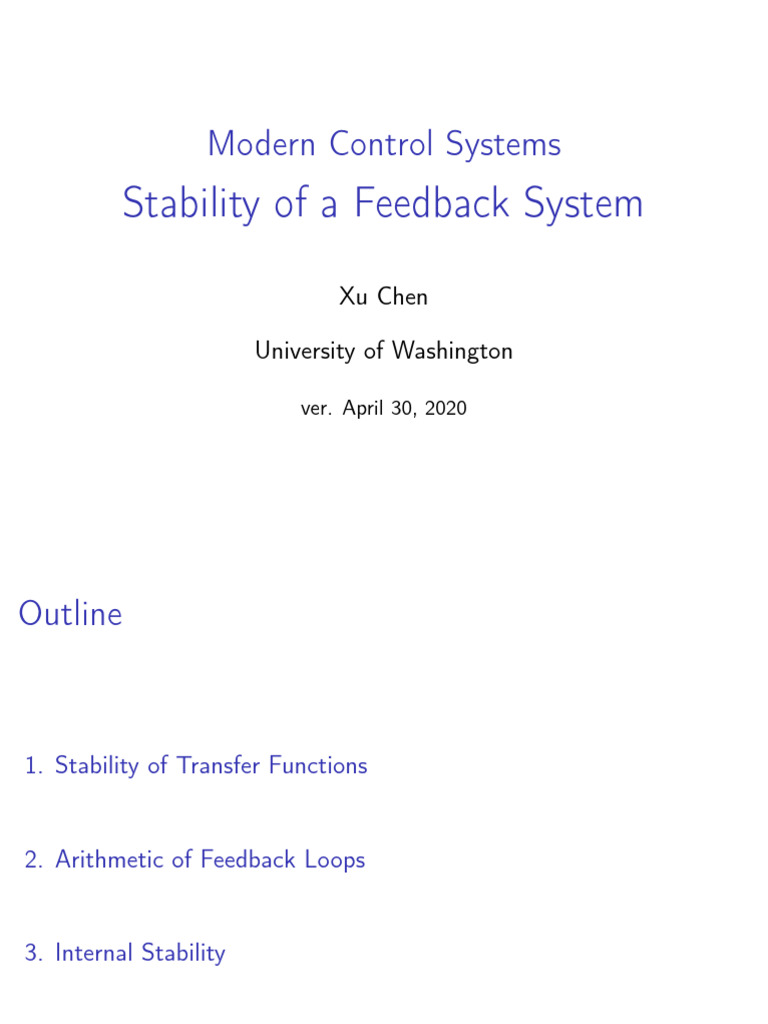 1-1 Closed Loop Stability | PDF | Algorithms | Algebra