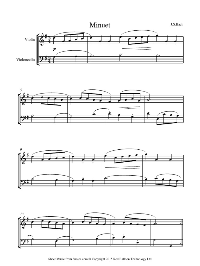 Bach Minuet | PDF | Musical Compositions | Baroque Music