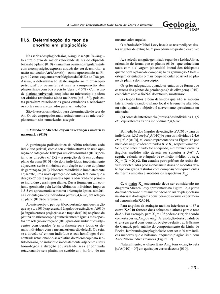 Determinação de Anortita em Plagioclásio | PDF