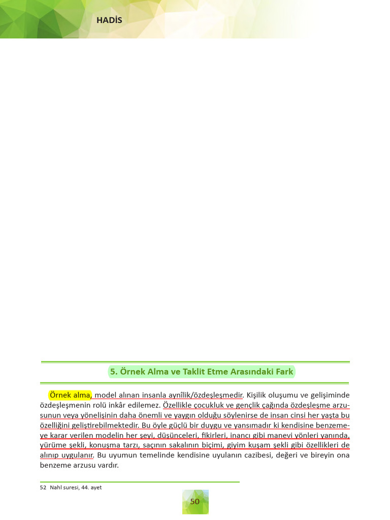 02-05 Örnek Alma Ve Taklit Etme Arasındaki Fark Sf.50-52 | PDF