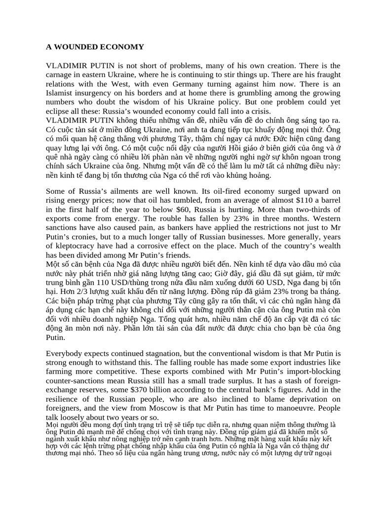 Unit 8 - A Wounded Economy - Question | PDF