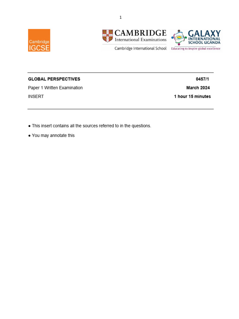 IGCSE Sample GPR INSERT | PDF | Child Labour | Economies