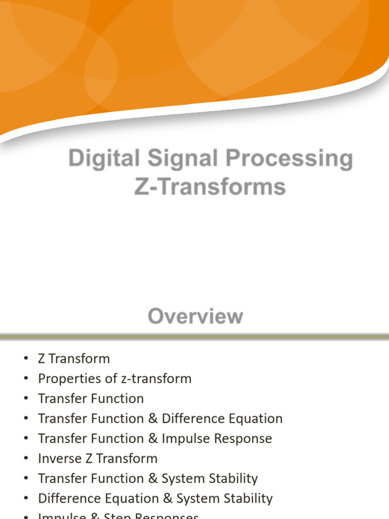 Lecture-5-Z Transform-DG - 1 | PDF | Discrete Fourier Transform | Convolution
