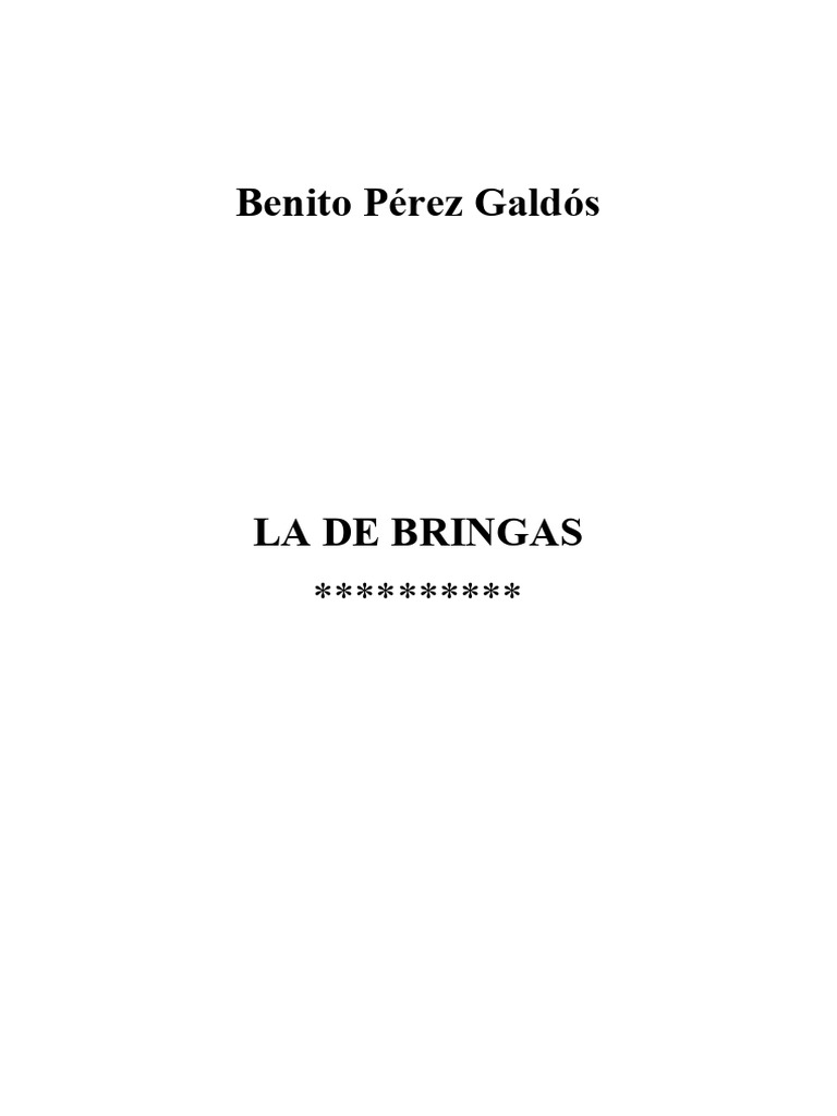 Pérez Galdós, Benito. La de Bringas | PDF | Pelo