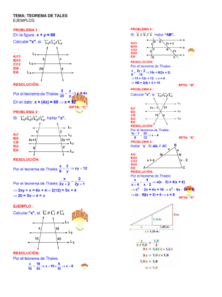 TEOREMA DE TALES | PDF