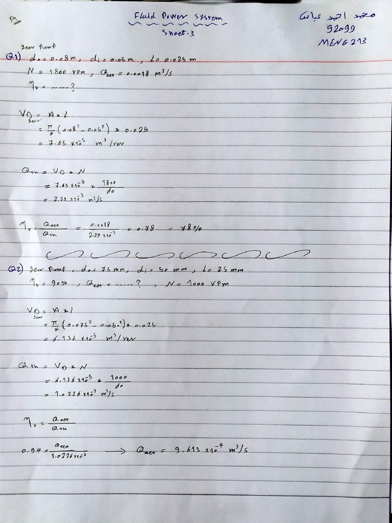 Fluid Power - Sheet.3 Pumps - MAA | PDF