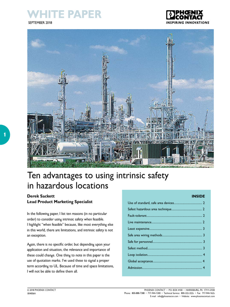 10 Advantages of Using Intrinsic Safety Technology For Hazardous ...