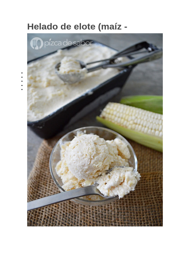 Helado de Elote | PDF