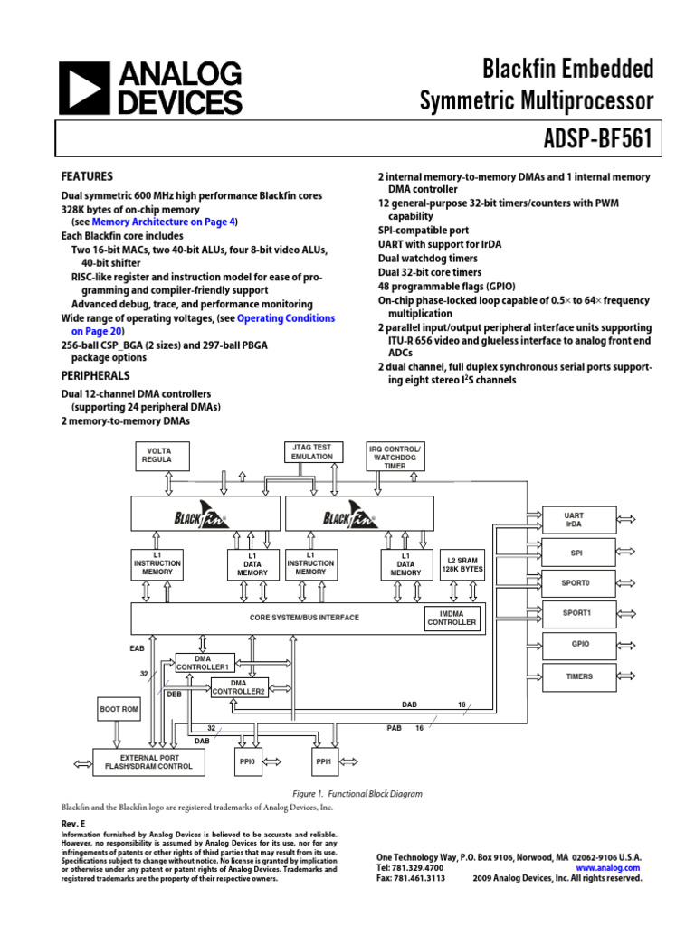 ADSP-BF561_data_sheet | PDF | Cpu Cache | Central Processing Unit