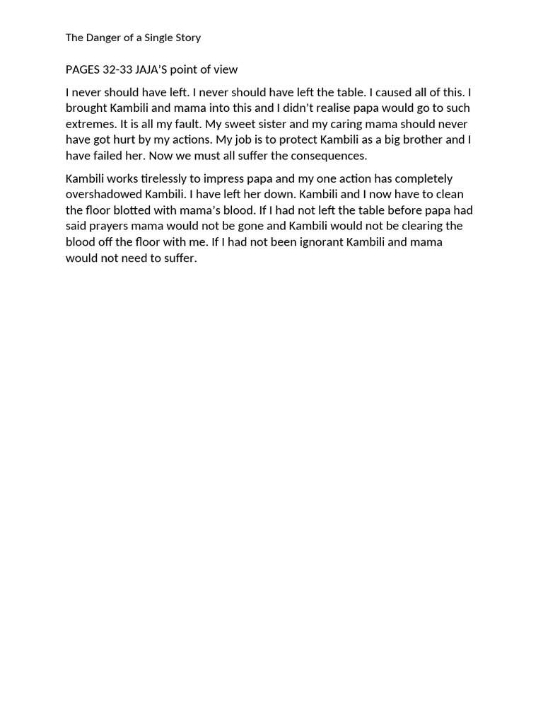 The Danger of A Single Story | PDF