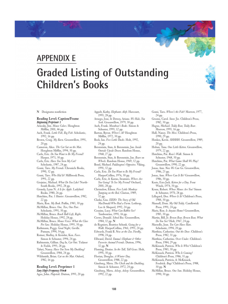Graded Listing of Outstanding Childrens Books | PDF | Dr. Seuss ...