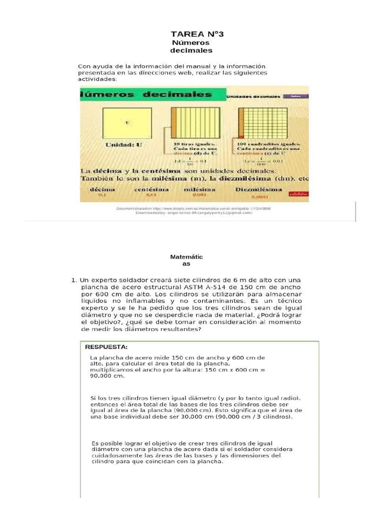 Tareas Matematica | PDF
