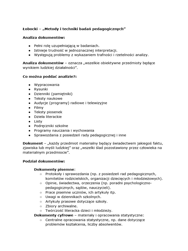 Analiza Dokumentów Notatka | PDF