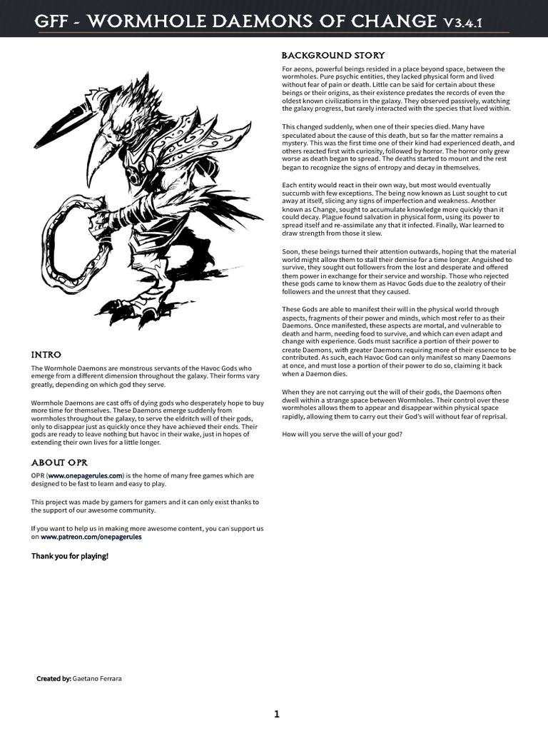 GFF - Wormhole Daemons of Change 3.4.1 | PDF