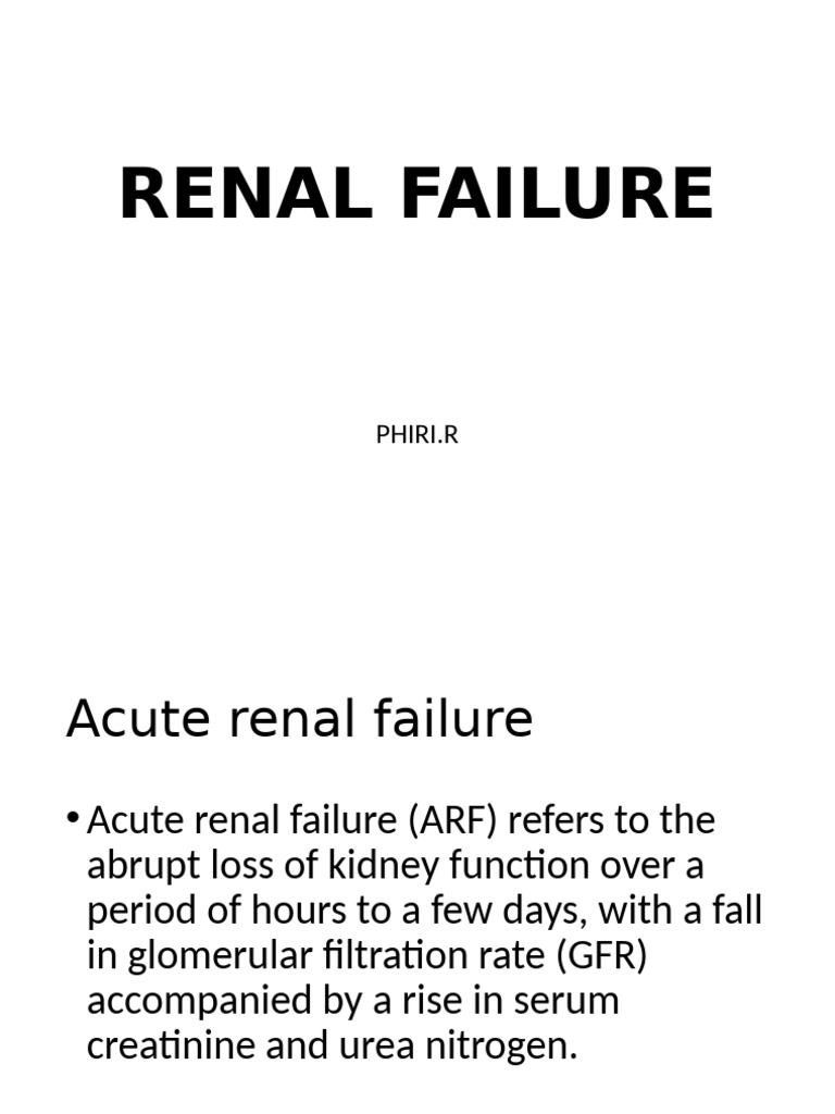 Understanding Acute Renal Failure | PDF | Kidney | Creatinine