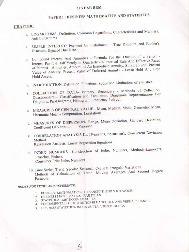 Bus. Stat. & Maths | PDF