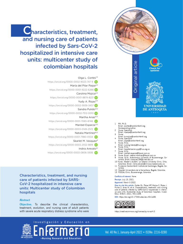 Characteristics, Treatment, and Nursing Care of Patients Infected by ...