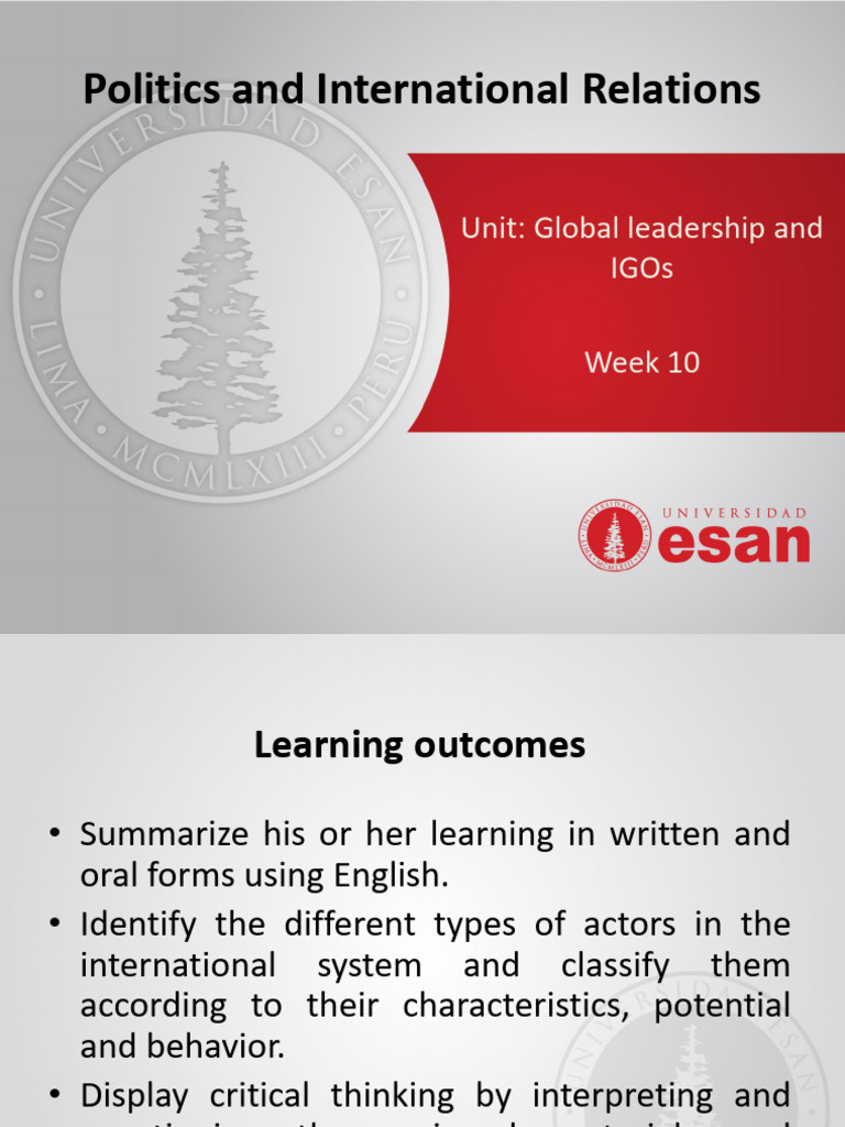 Week 10 - Global Leadership and IGOs | PDF | United Nations ...