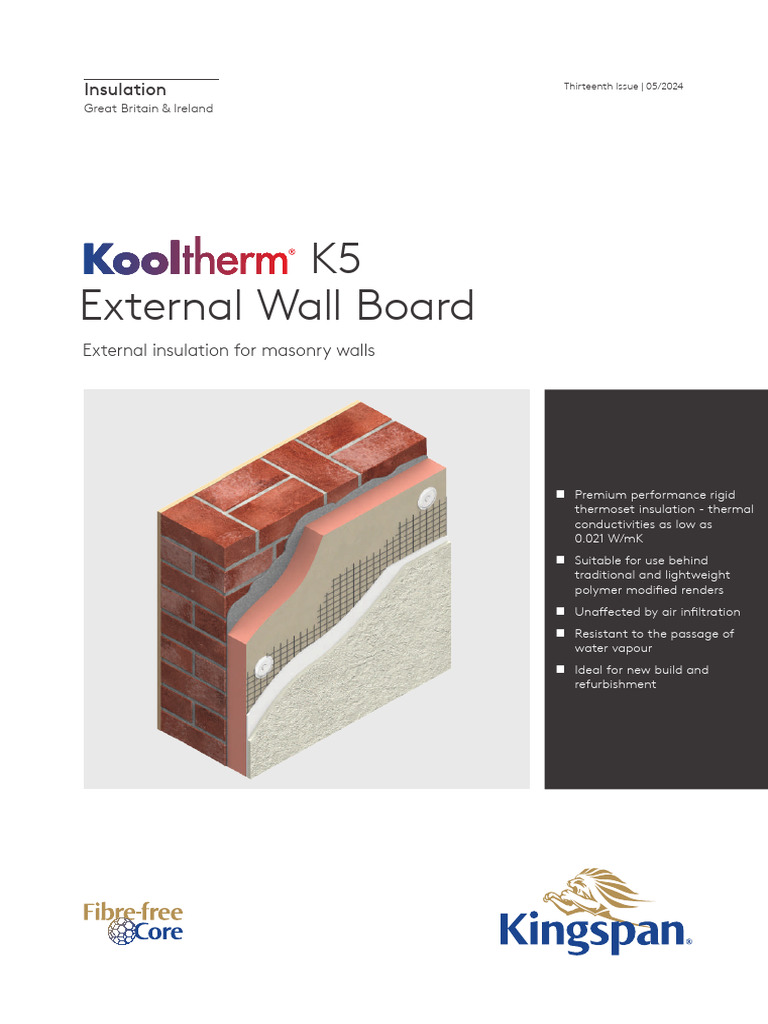 Kingspan K5 Data Sheet | PDF | Building Insulation | Thermal Insulation