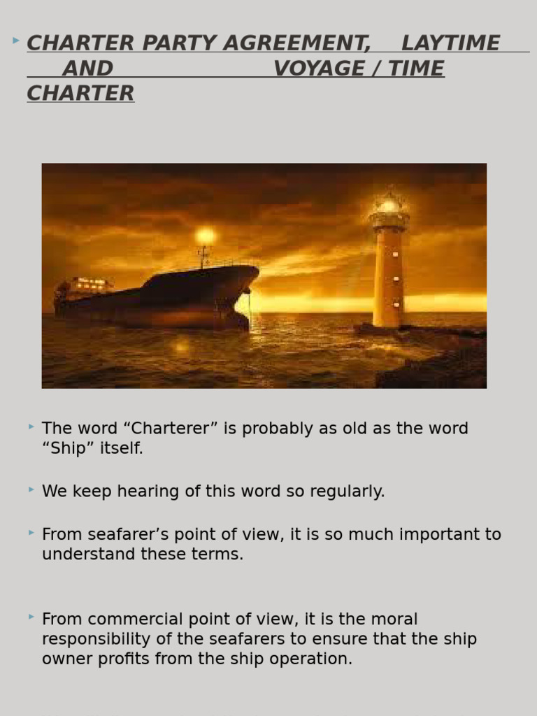 Understanding Voyage Charter Parties | PDF | Cargo | Bill Of Lading