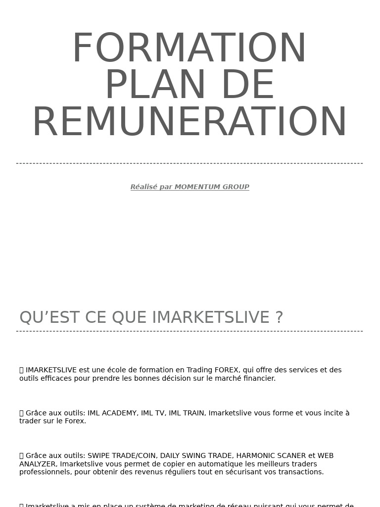 Plan de Rémunération IMarketsLive | PDF | Opérateur de marché | Forex