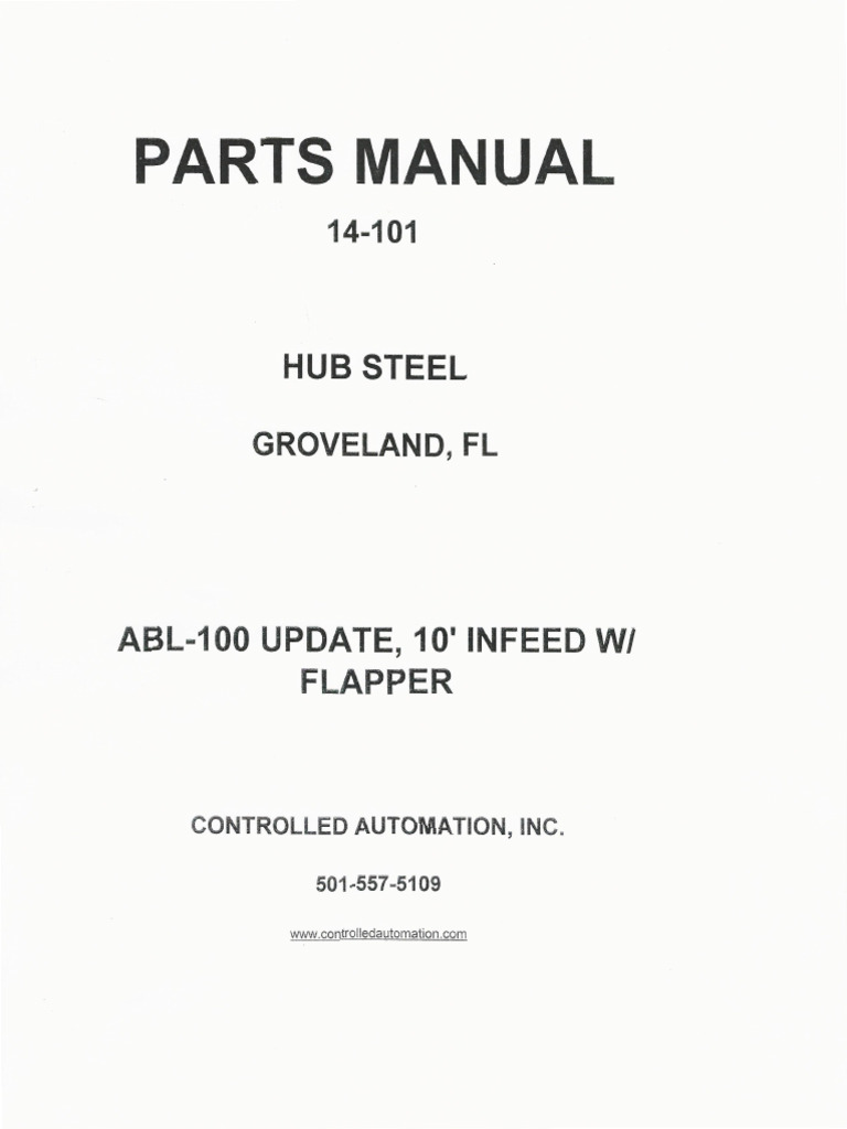 ABL 100 Parts Manual | PDF | Screw | Nut (Hardware)