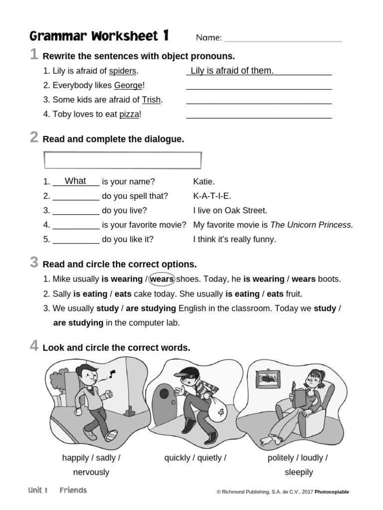 TU4 GrammarWorksheet U1 | PDF