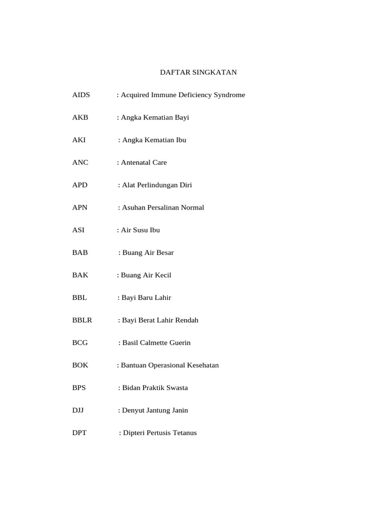 Daftar Singkatan SK | PDF
