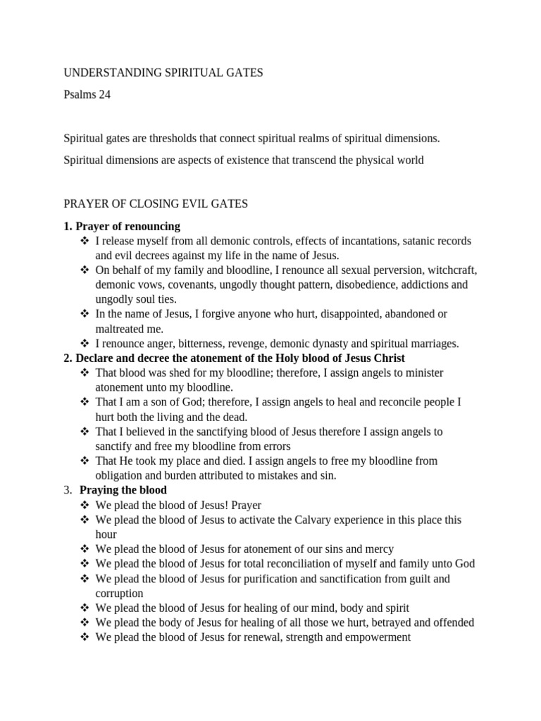 Understanding Spiritual Gates | PDF | Demons | Idolatry