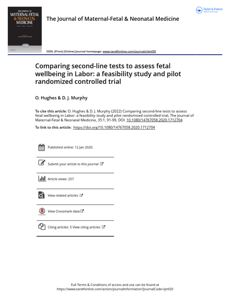 Comparing second-line tests to assess fetal wellbeing in Labor a ... Comparing second-line tests to assess fetal wellbeing in Labor a ...