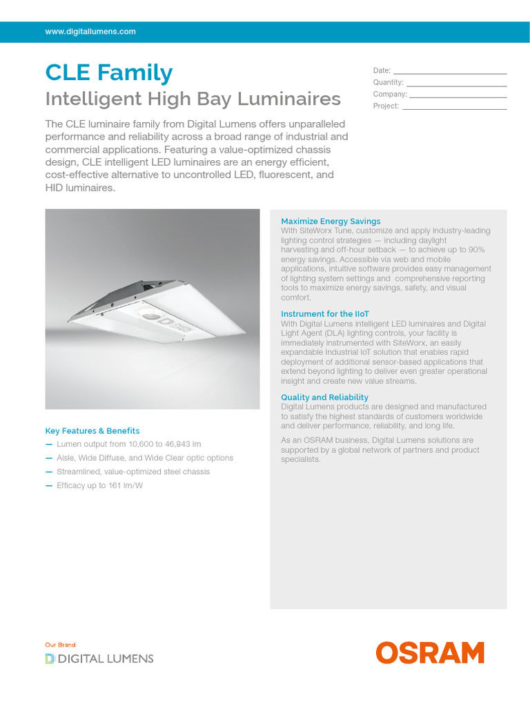 CLE_Family_Spec_Sheet | PDF | Lighting | Alternating Current