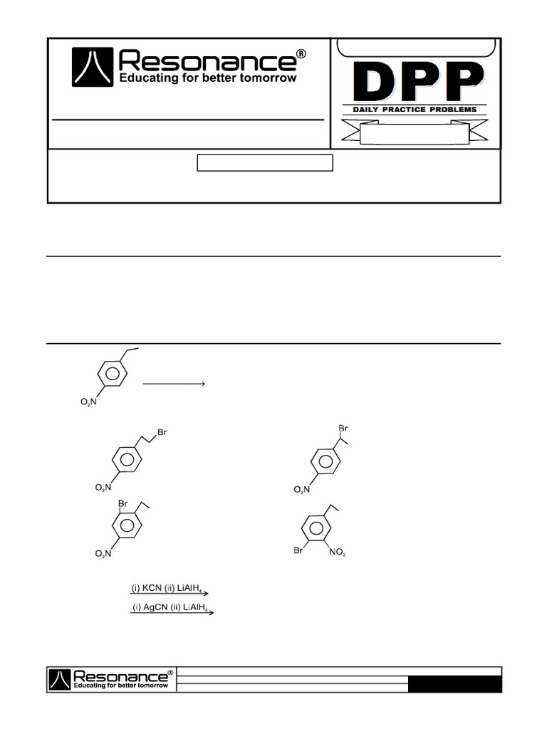 14827#DPP 9 - English - PC COPY 40 | PDF | Chemical Reactions | Organic ...
