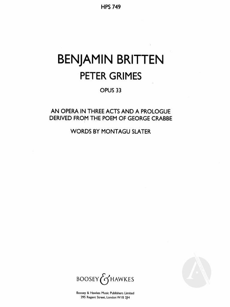 Britten - Peter Grimes (Partitura) | PDF