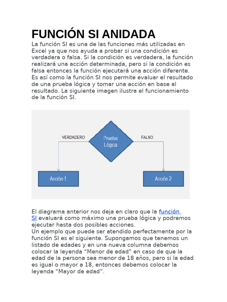 Función Si Anidada | PDF | Microsoft Excel | Lógica