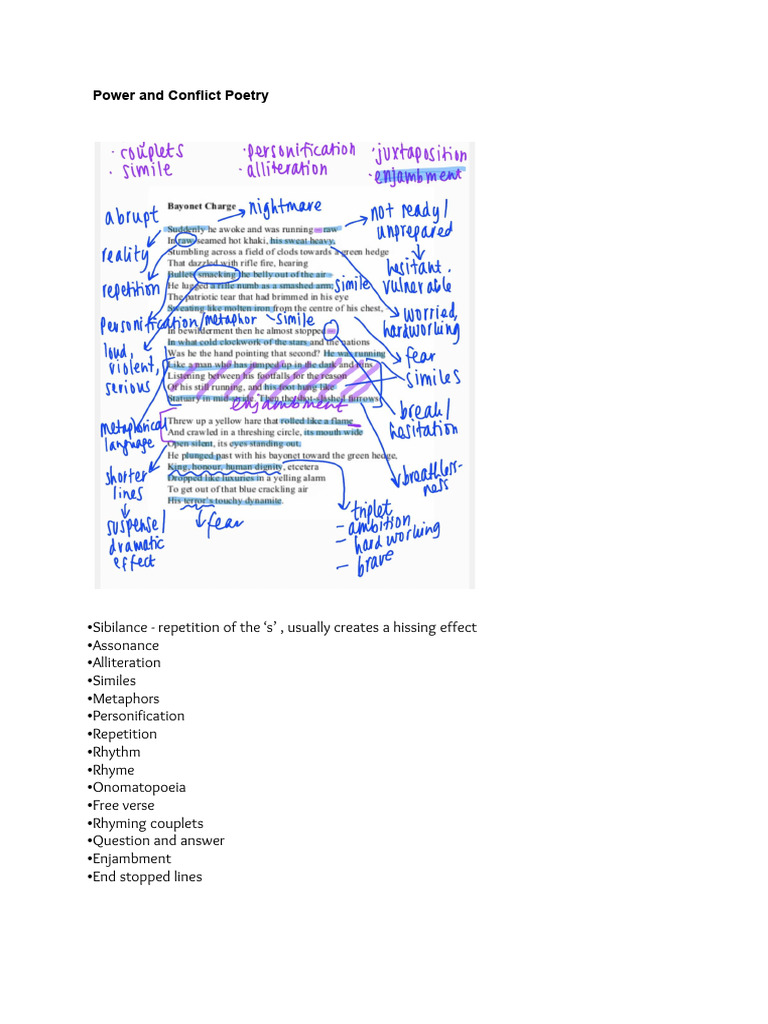 Session 15 - Poetry_ Bayonet Charge (24.02.22) | PDF | Rhyme | Poetic ...