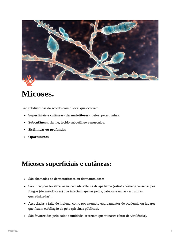 Tipos e Tratamentos de Micoses | PDF | Candidíase | Medicina Clínica
