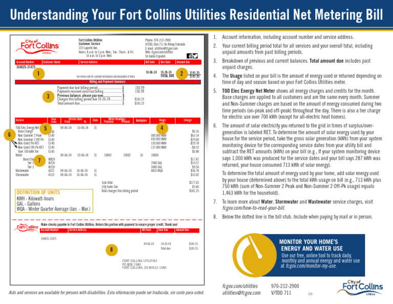 Total Amount Due Usage TOD Elec Energy Net Meter: Previous Balance ...