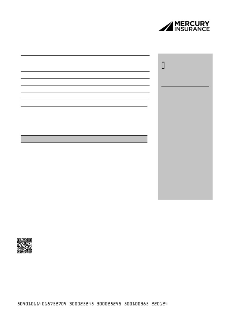 Mercury Auto Insurance Payment Details | PDF | Vehicle Insurance | Fee