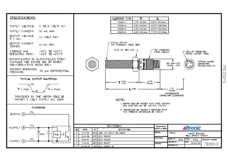 Pick Up Hall Effect Altronic-1 | PDF
