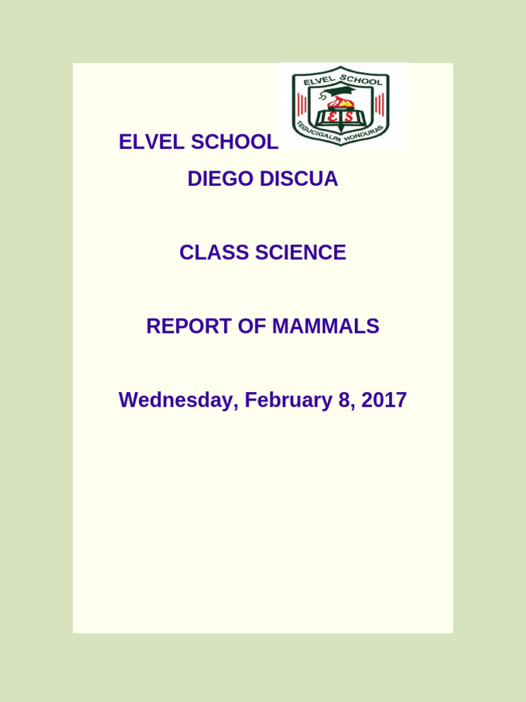 Mammal Habitats and Reproduction Report | PDF