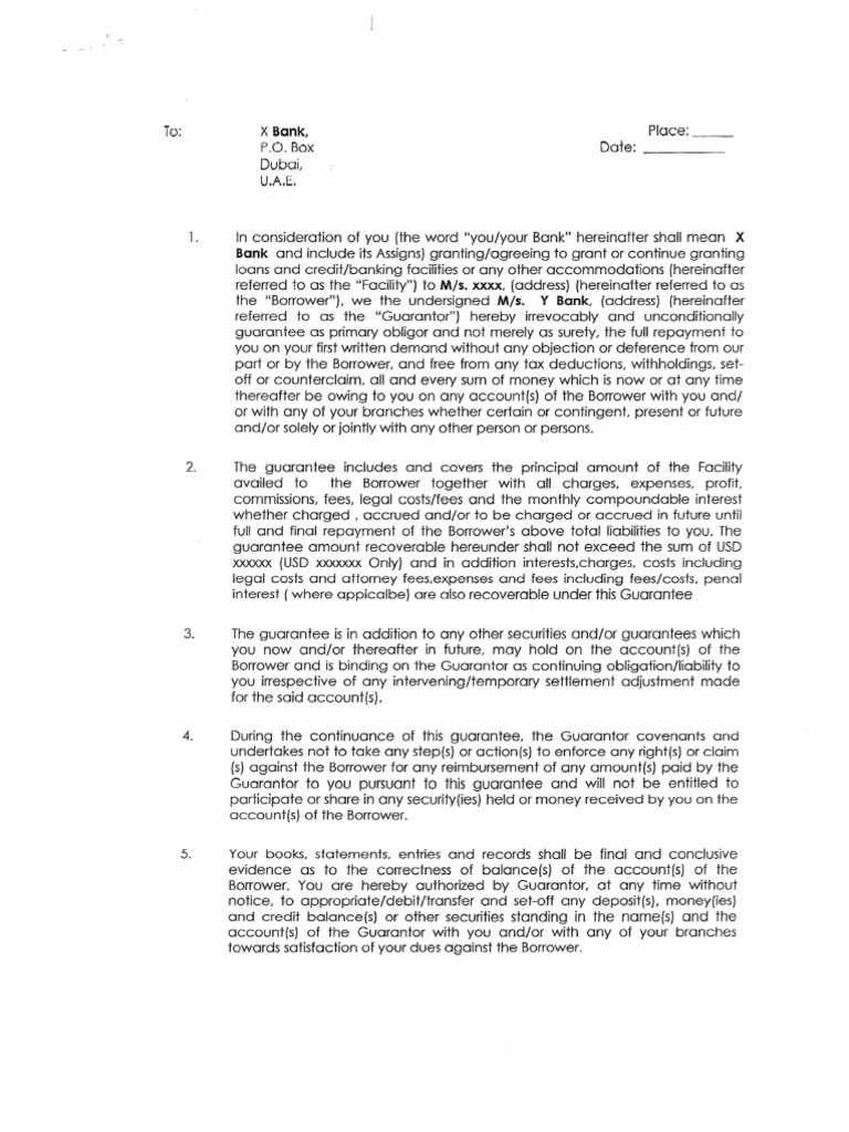 BG Draft | PDF | Guarantee | Civil Law (Legal System)